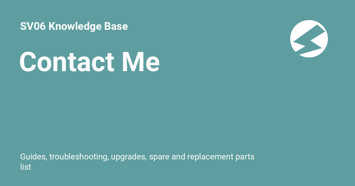 Contact Me - SV06 Knowledge Base